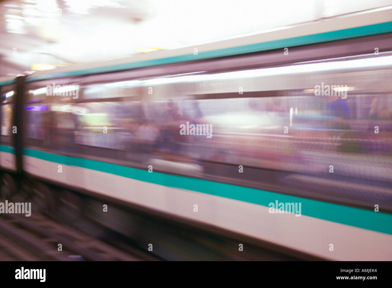 Moving Metro Train Paris France Stock Photo - Alamy