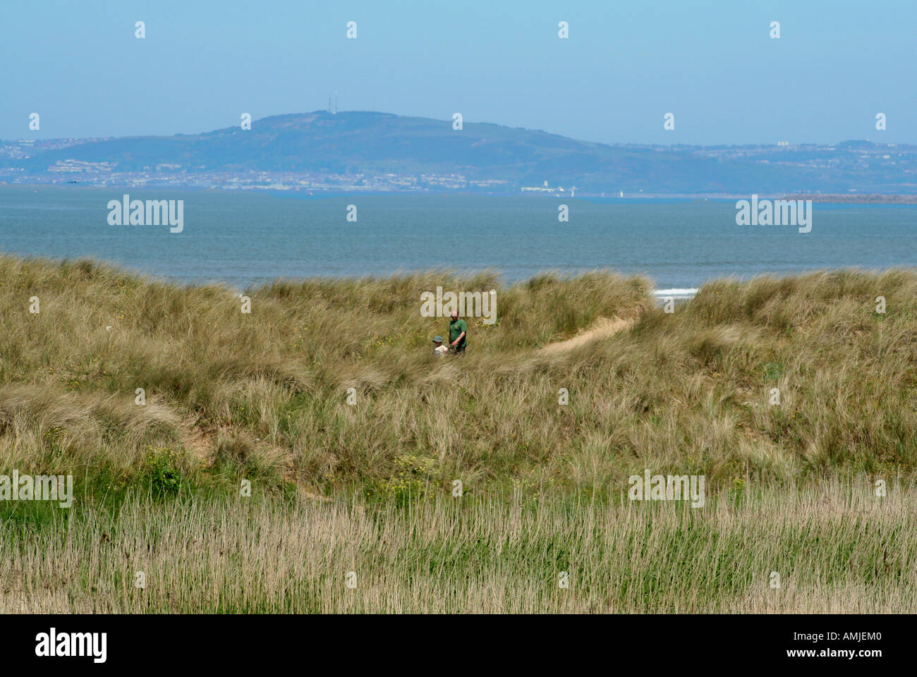 from the western end of Sker beach Swansea bay across to the Gower sand ...