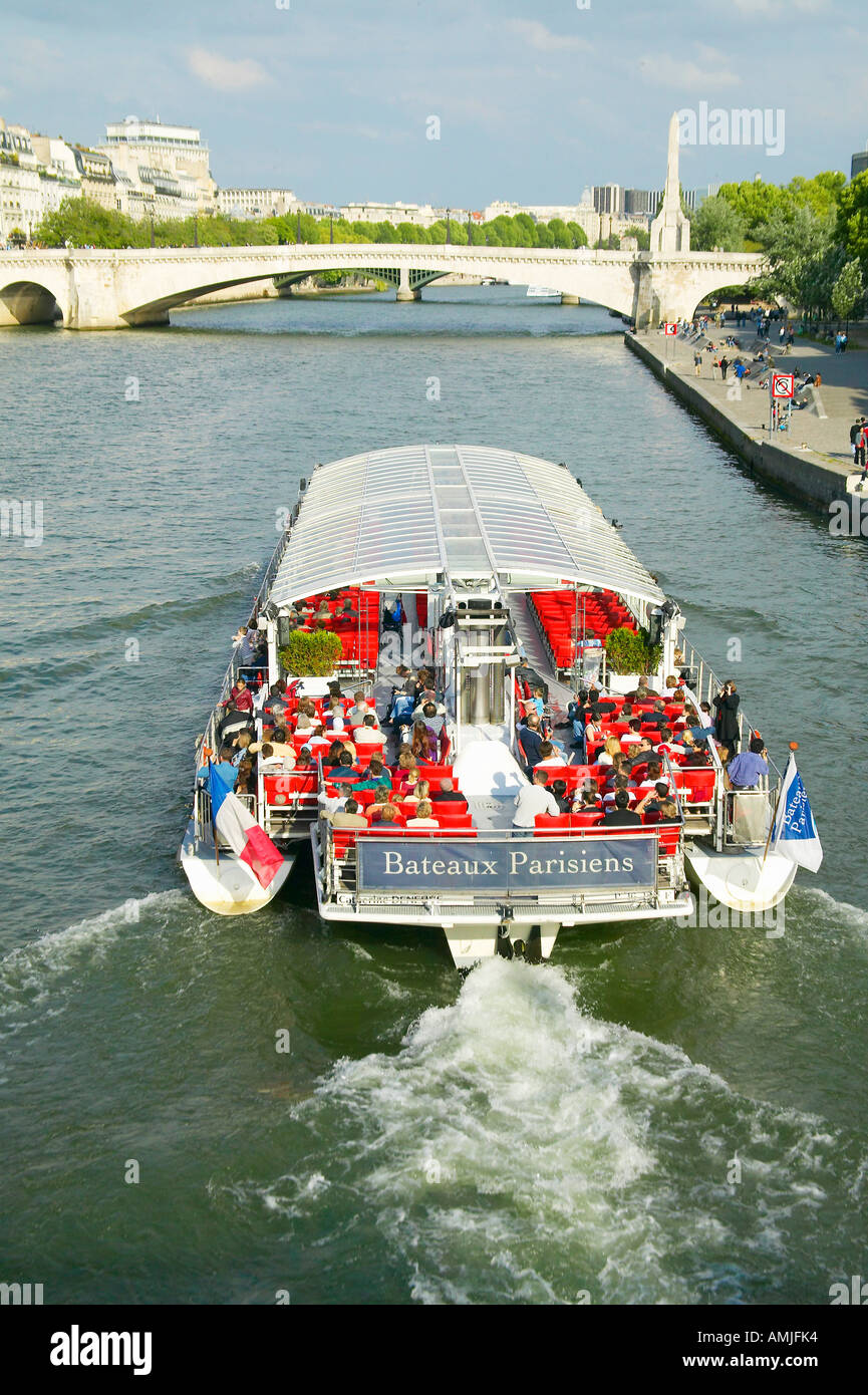 Boat on the Seine River Paris France Stock Photo - Alamy