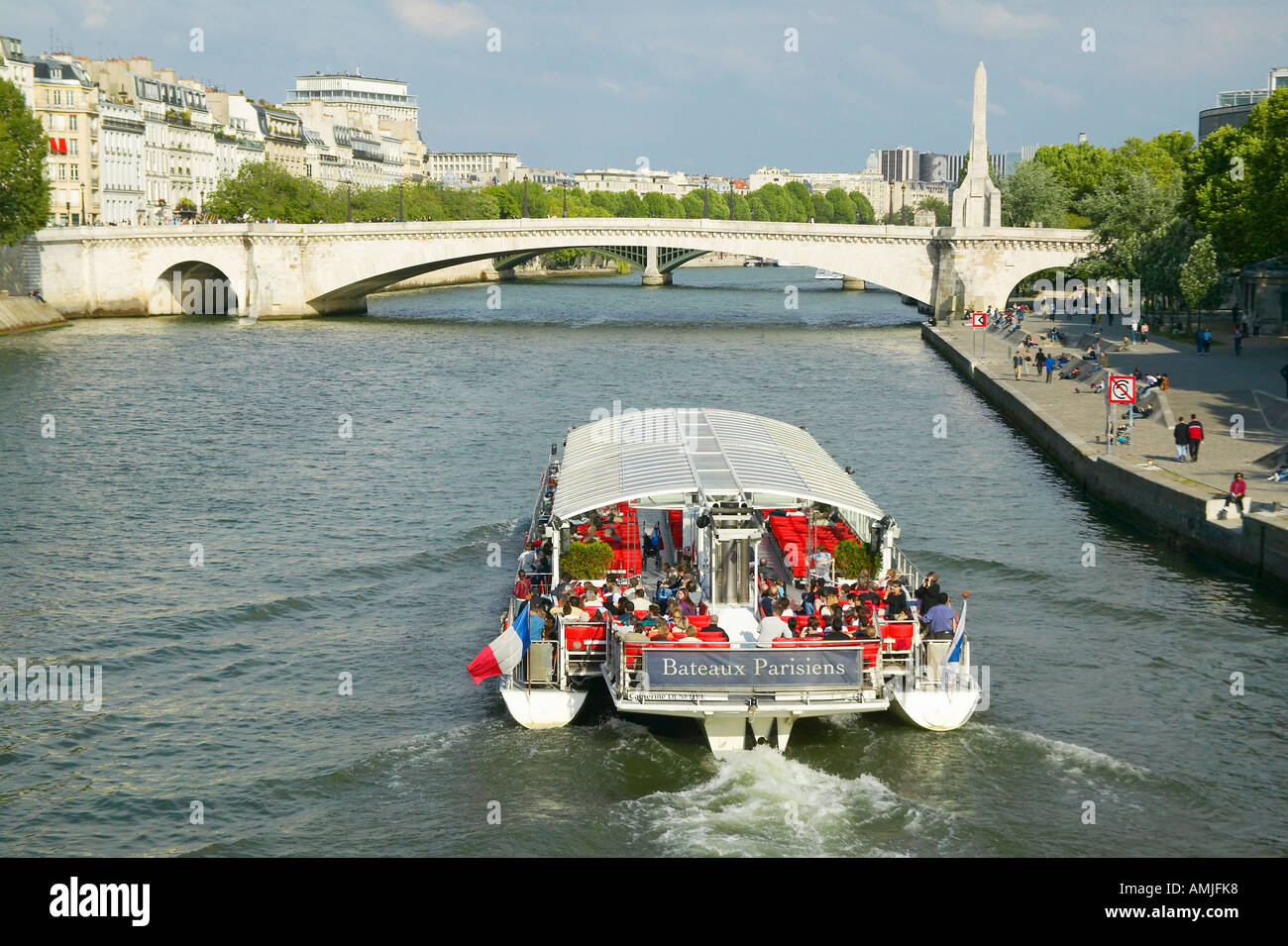 Boat on the Seine River Paris France Stock Photo - Alamy