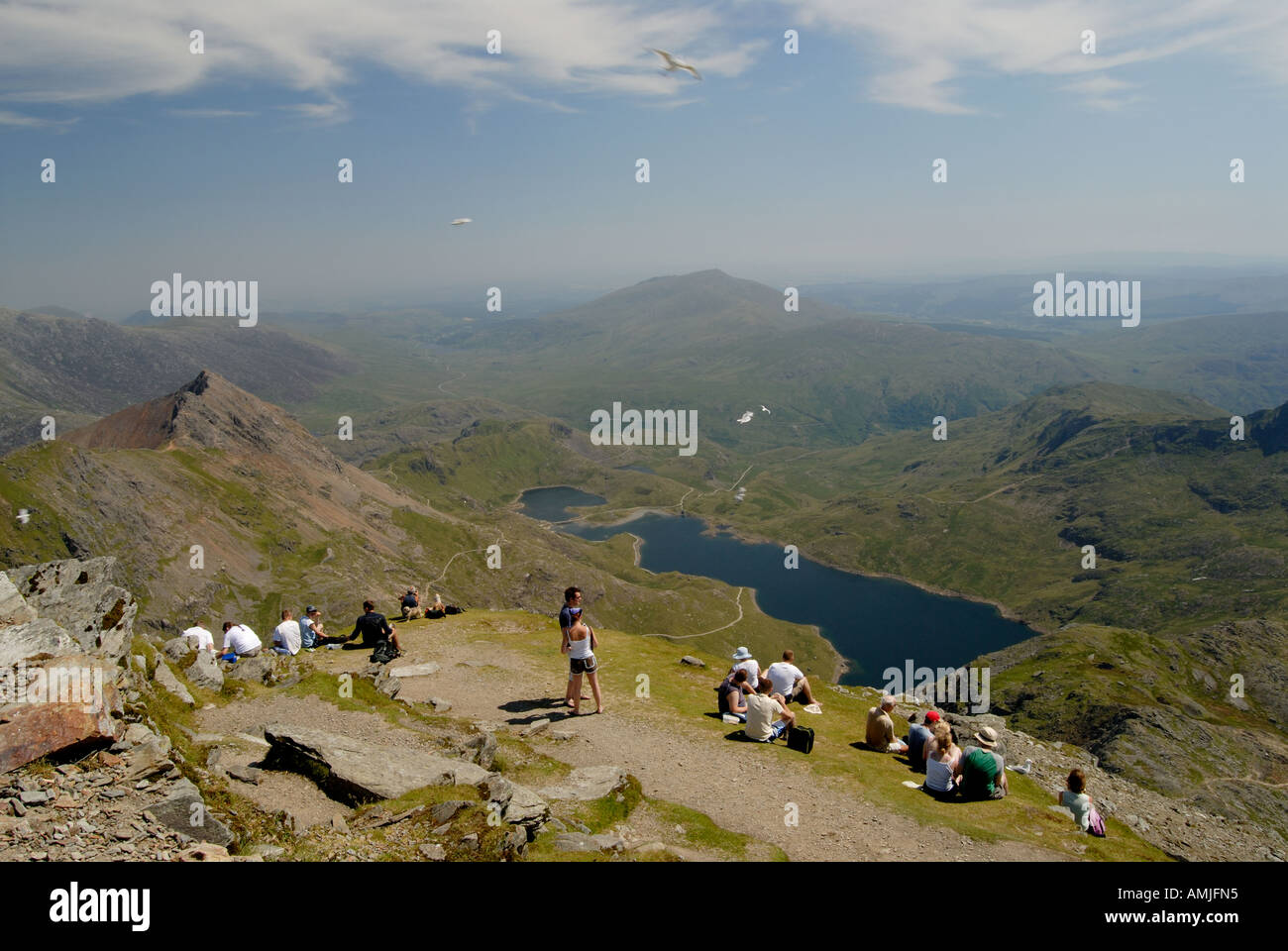 A view east from Snowdon s summit Snowdonia North West Wales Stock ...
