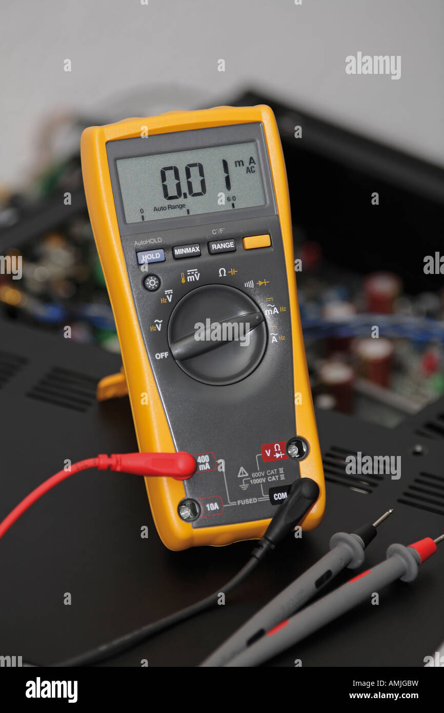 Electric meter digital multimeter Stock Photo - Alamy