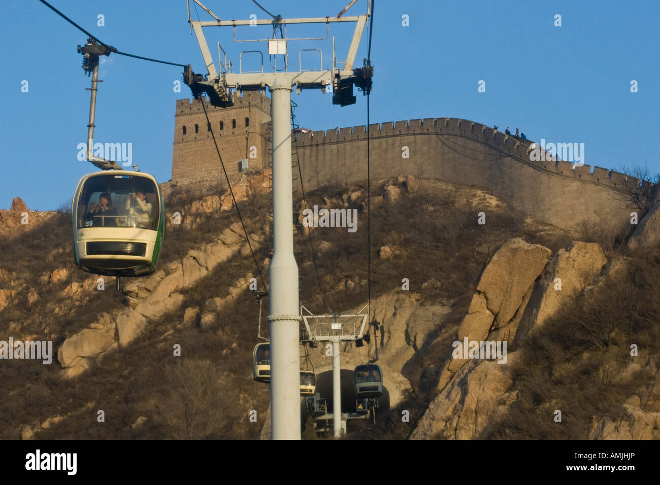 Tourist Cablecar at Badaling Great Wall of China Beijing Stock Photo ...