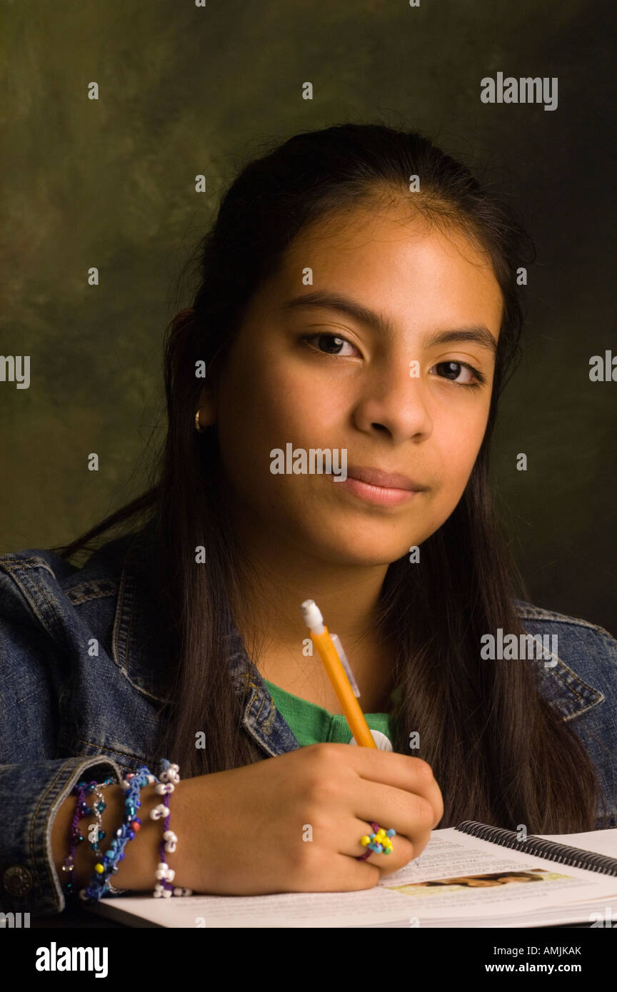 Young girl studying Stock Photo - Alamy
