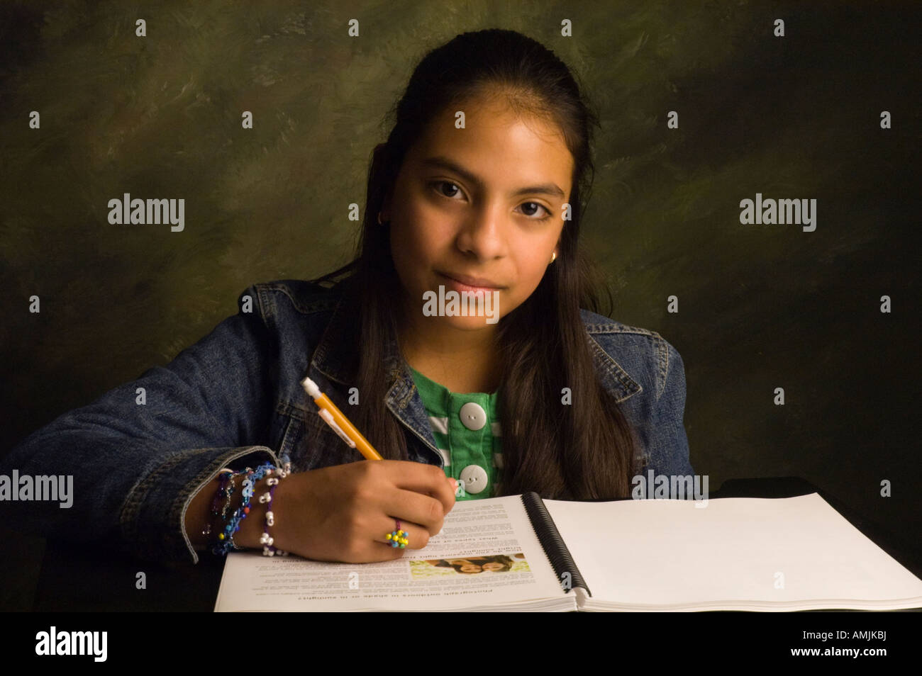 Young girl studying Stock Photo - Alamy