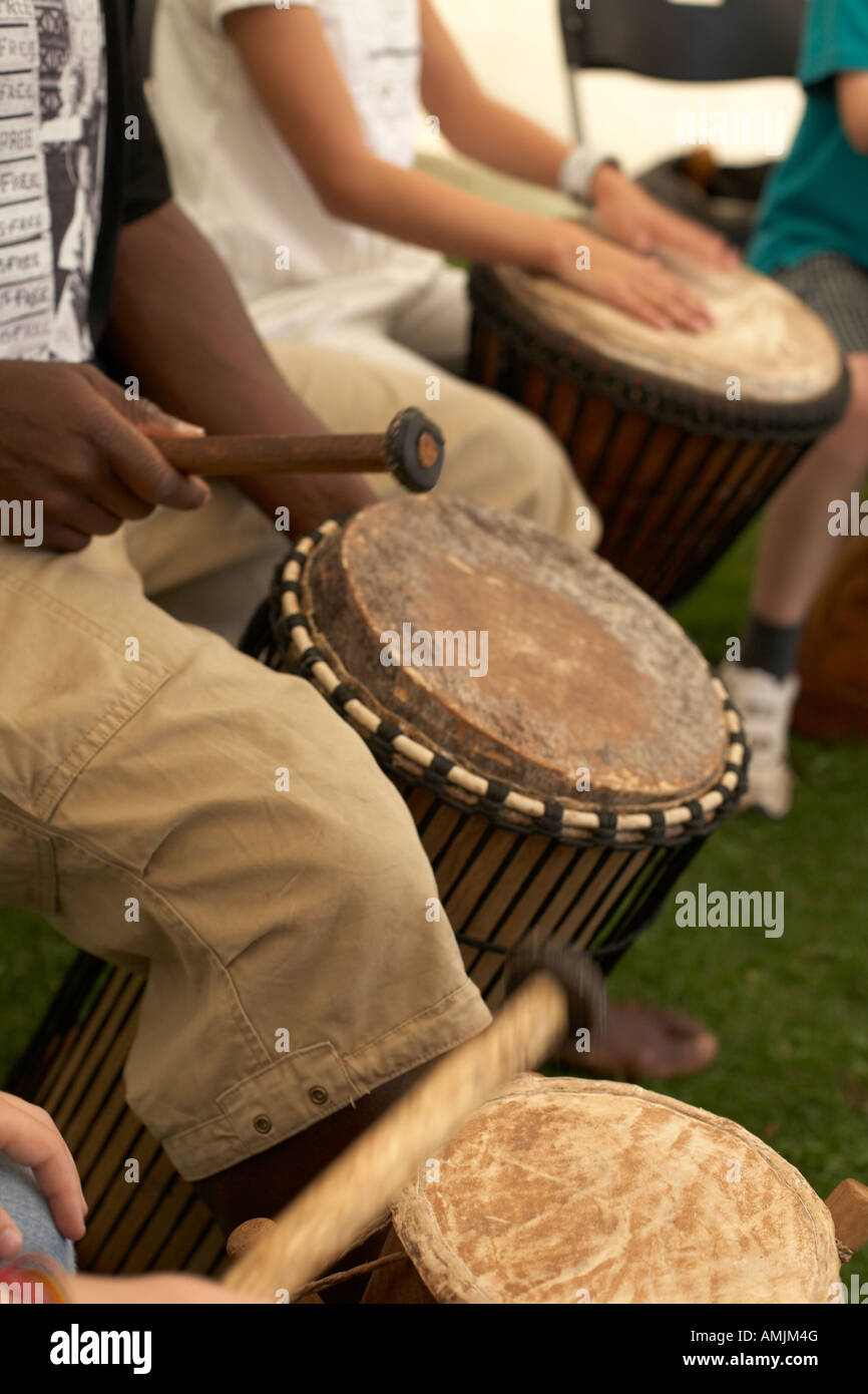 Playing African Drums High Resolution Stock Photography and Images - Alamy
