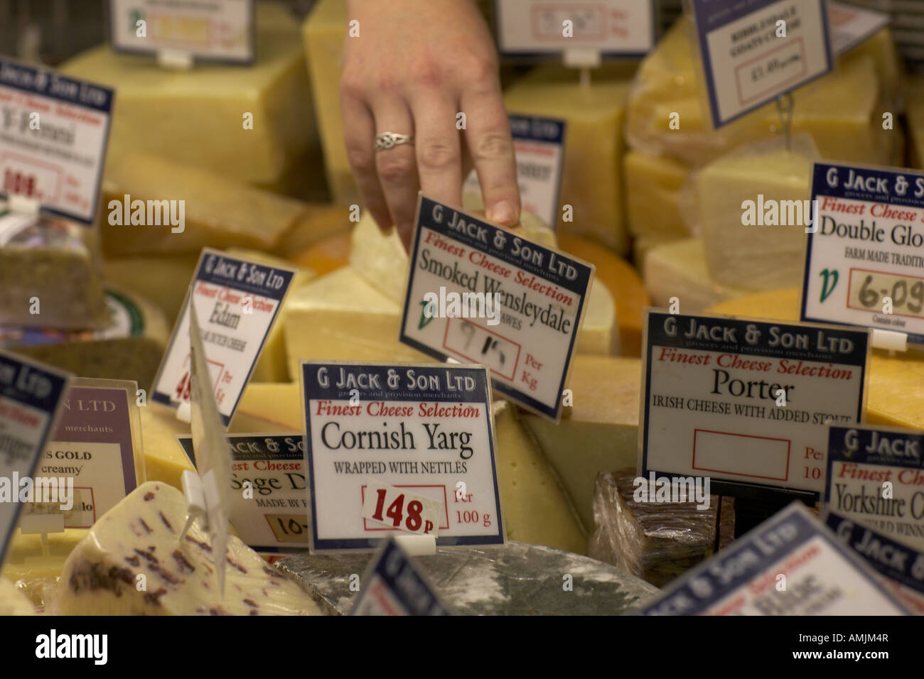 Cheese counter, East Yorkshire Stock Photo - Alamy
