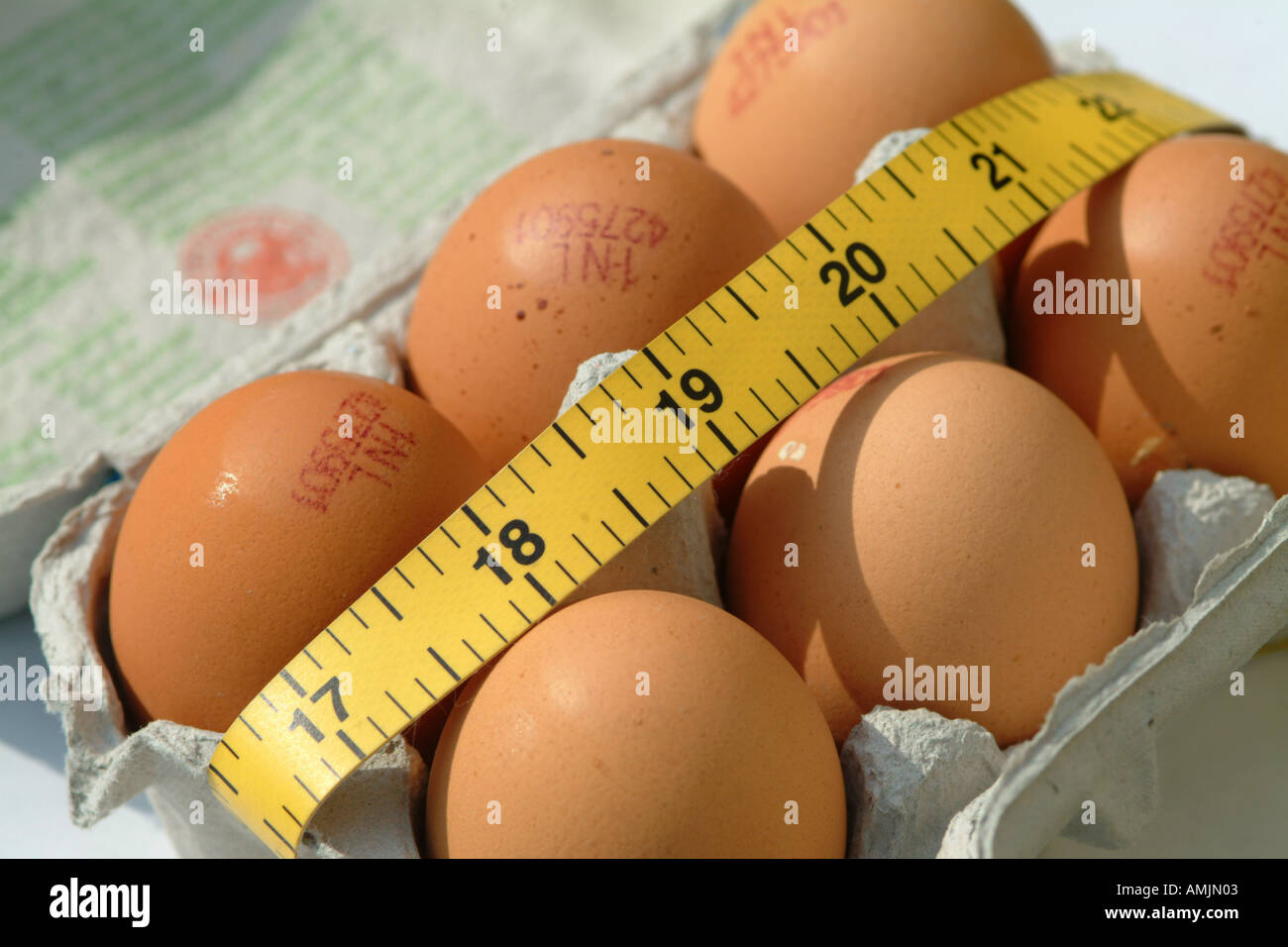 eggs with tape measure around them Stock Photo - Alamy
