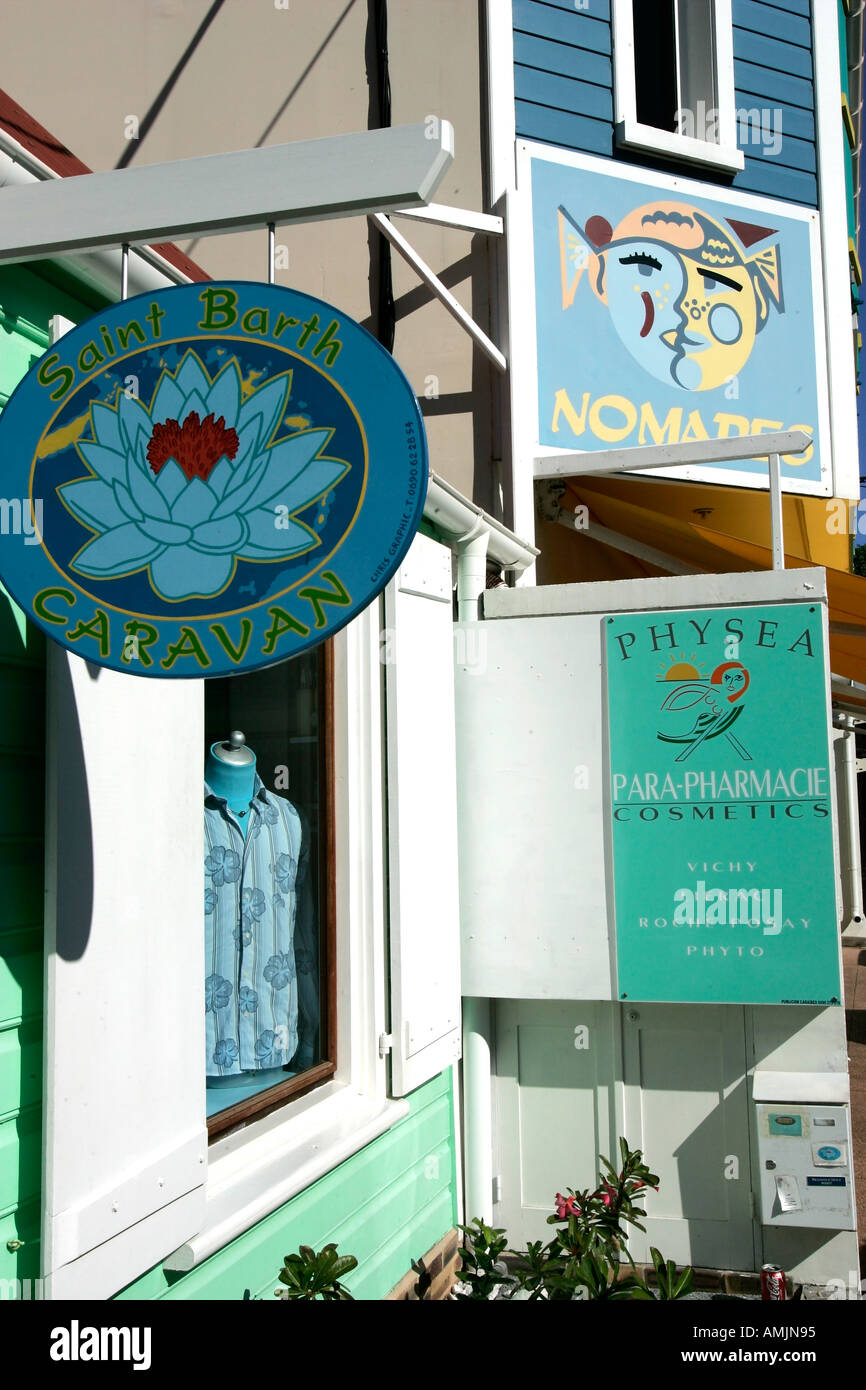 Boutique and shop signs Gustavia St Barts Stock Photo - Alamy