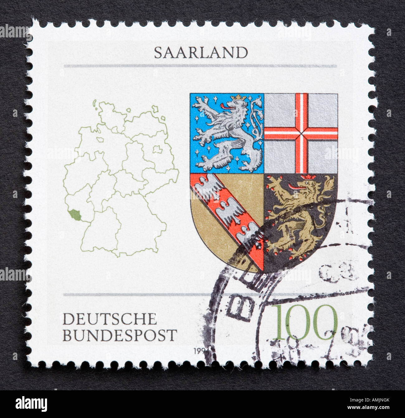 German postage stamp saarland hi-res stock photography and images - Alamy