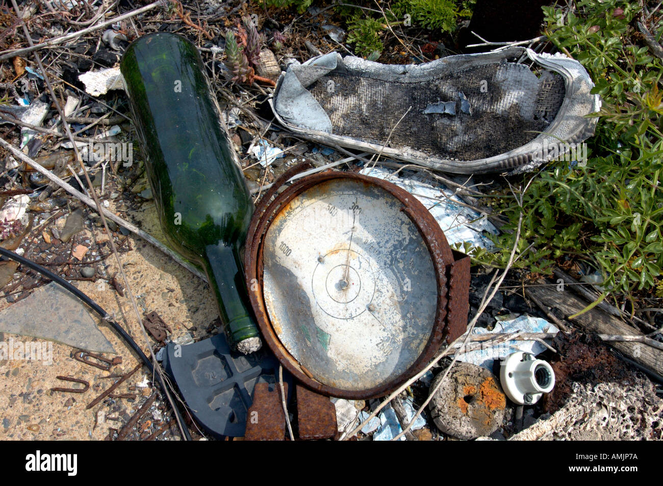 old rubbish in nature old scales tools Stock Photo - Alamy