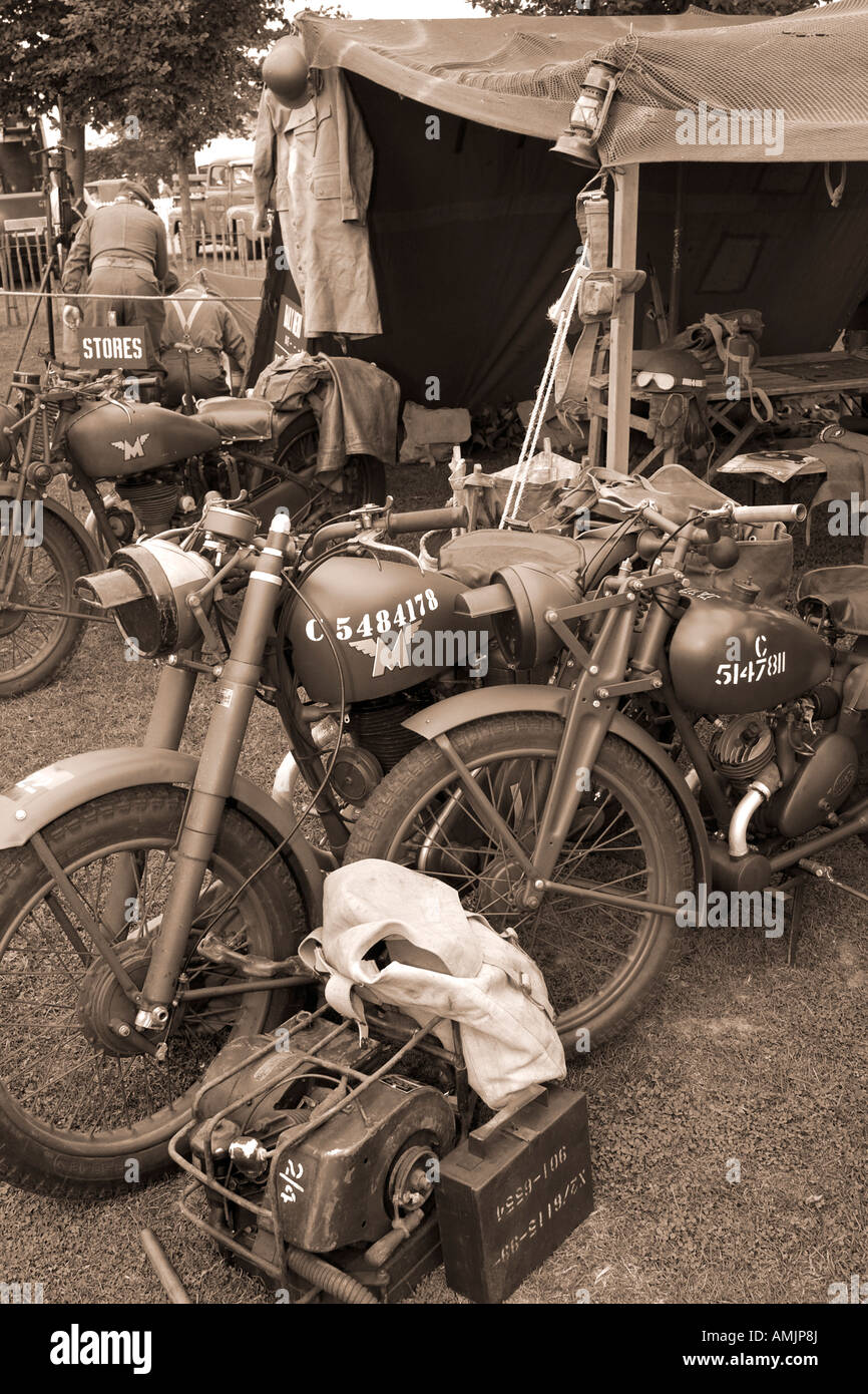 Re-created military motorcycle field dispatch and service area at the ...