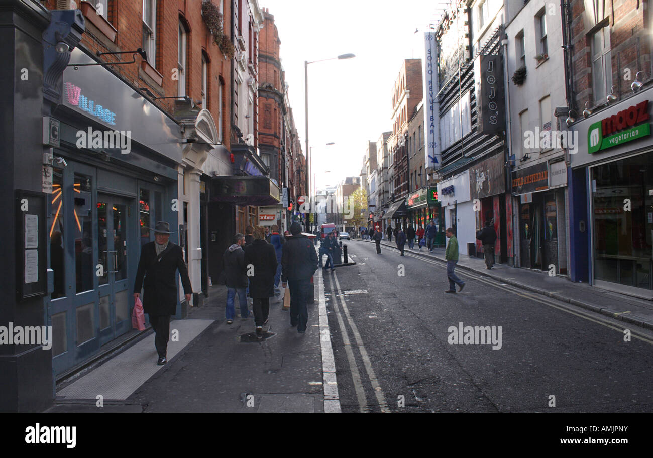 Street scene Old Compton Street Soho London November 2007 Stock Photo ...