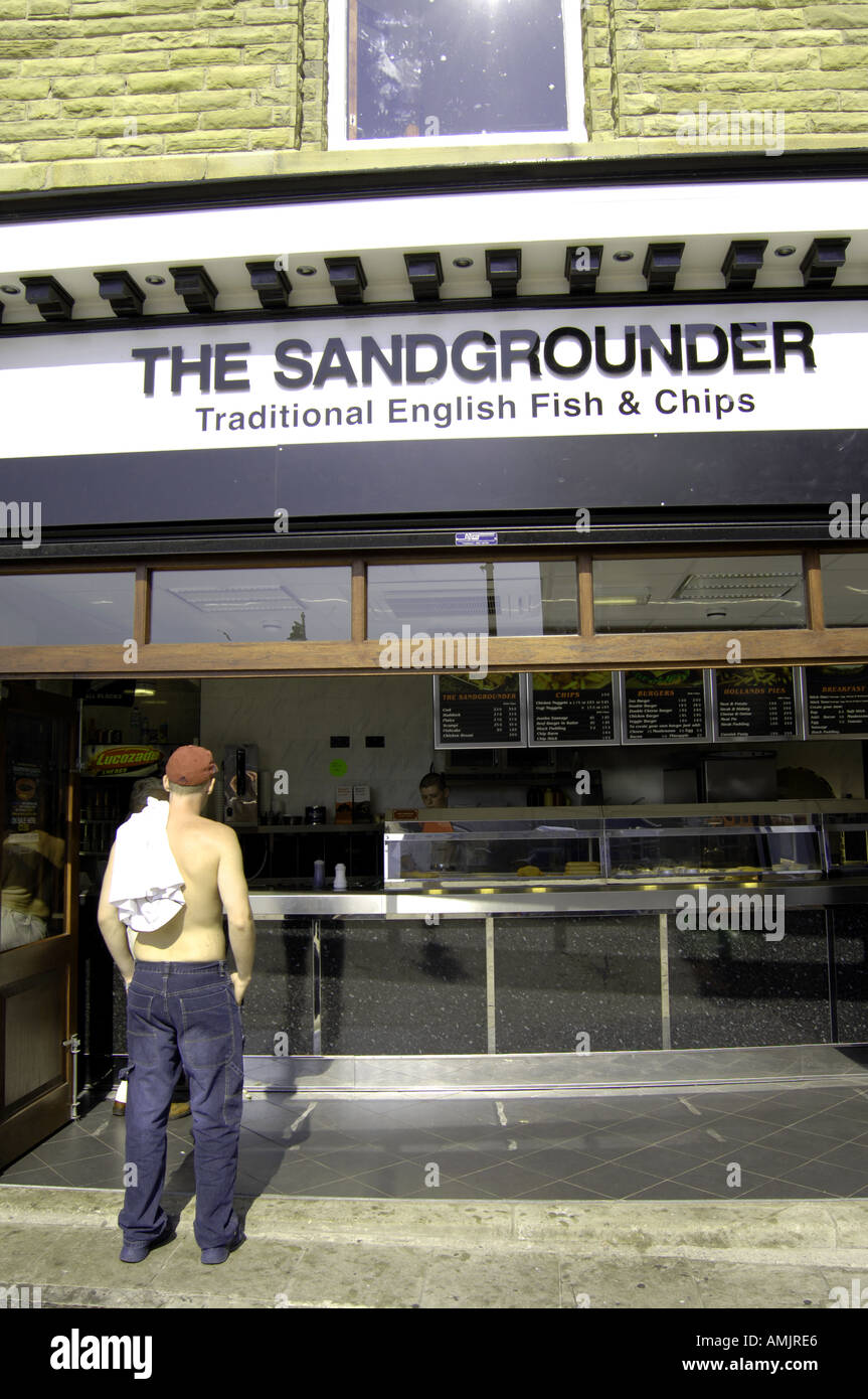 front shop fish and chips chippy Stock Photo - Alamy
