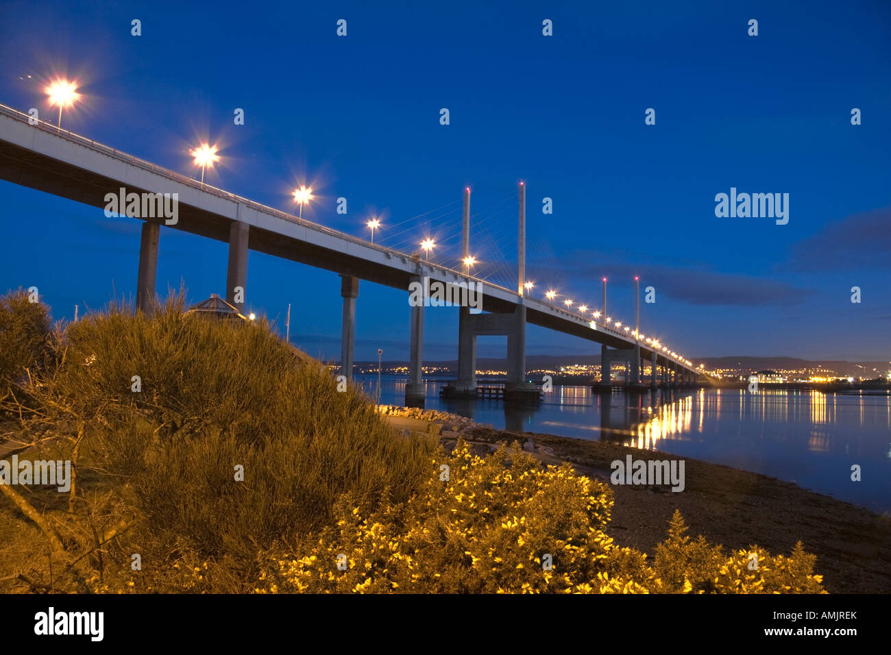 Kessock Bridge at Night Stock Photo - Alamy
