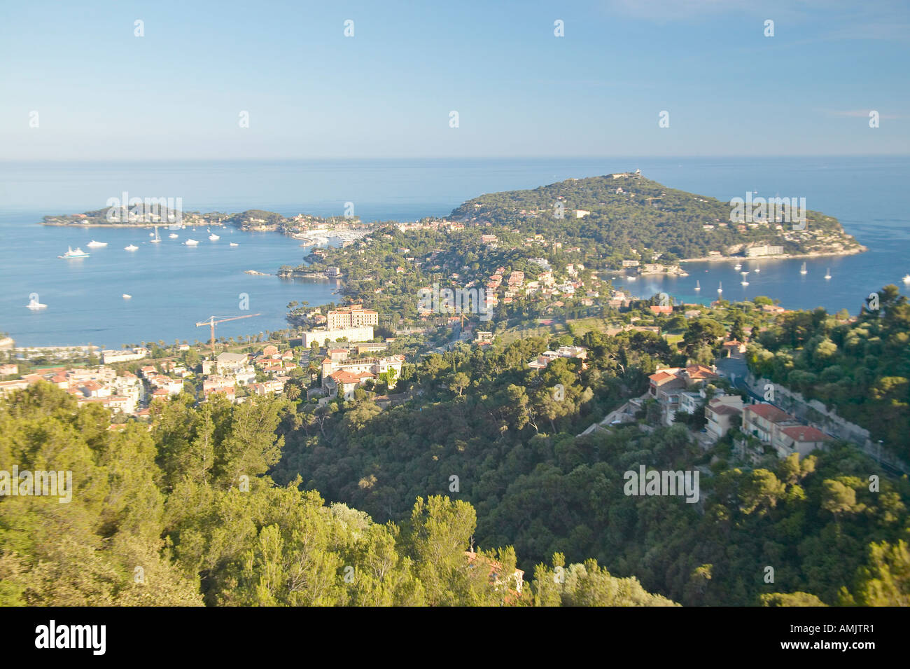 Looking down on hillside homes French Riviera France Stock Photo - Alamy