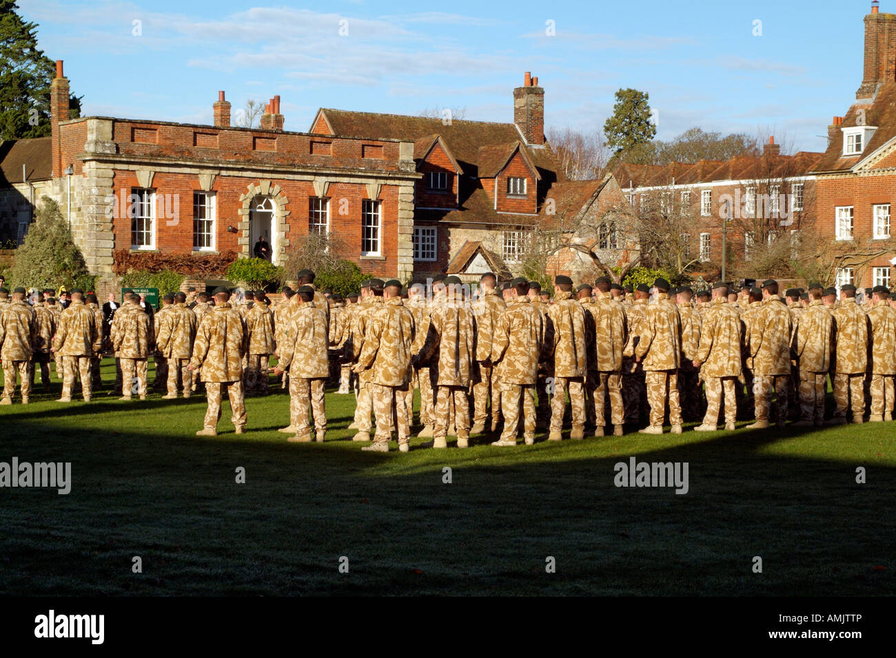 Lines of soldiers celebrate their return from Iraq The Rifles an elite ...