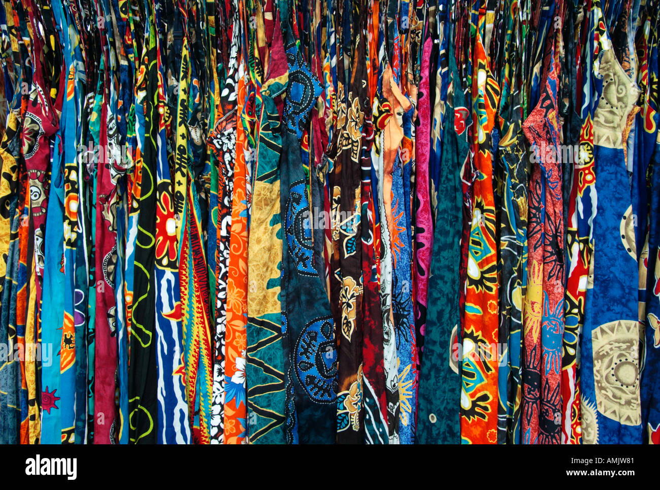 Colourful colorful African print material cloths clothing Stock Photo ...