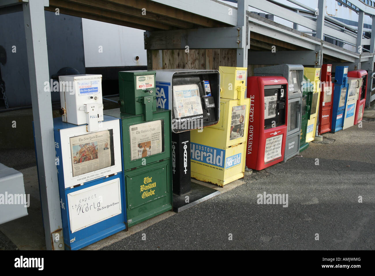 Newspaper Vending Machines at Ferry Dock Woods Hole Cape Cod New ...