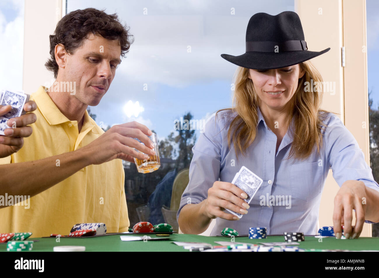 Brother sister playing cards hi-res stock photography and images - Alamy