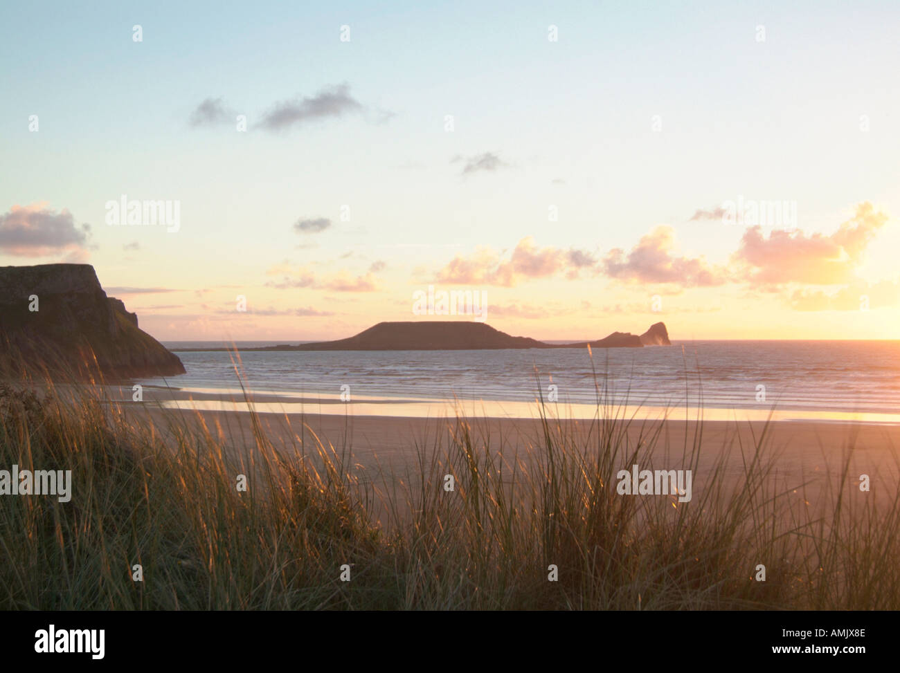 Rhossili bay Worm head Gower peninsular Wales Clwyd UK United Kingdom ...