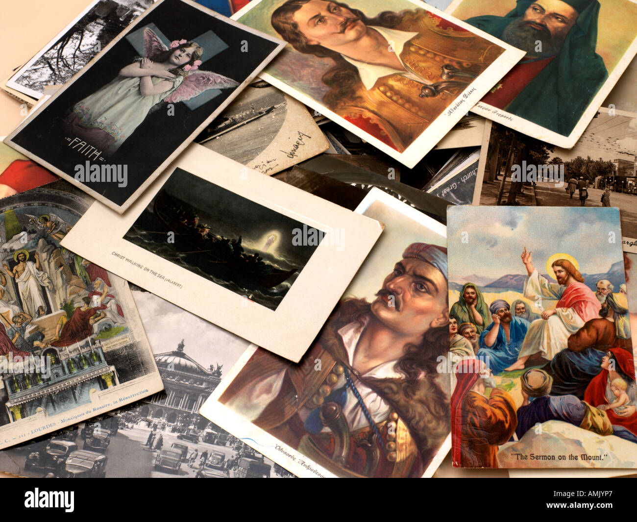 Collection of Old Postcards Stock Photo - Alamy