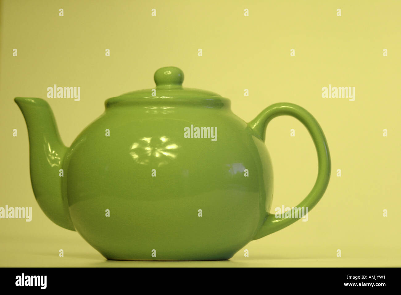 A Stock Photograph of A Green Teapot Stock Photo - Alamy