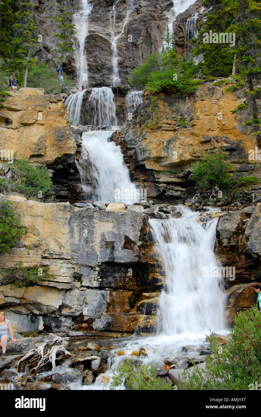 Tangle Falls Along Icefields Parkway Banff National Park Alberta Canada ...