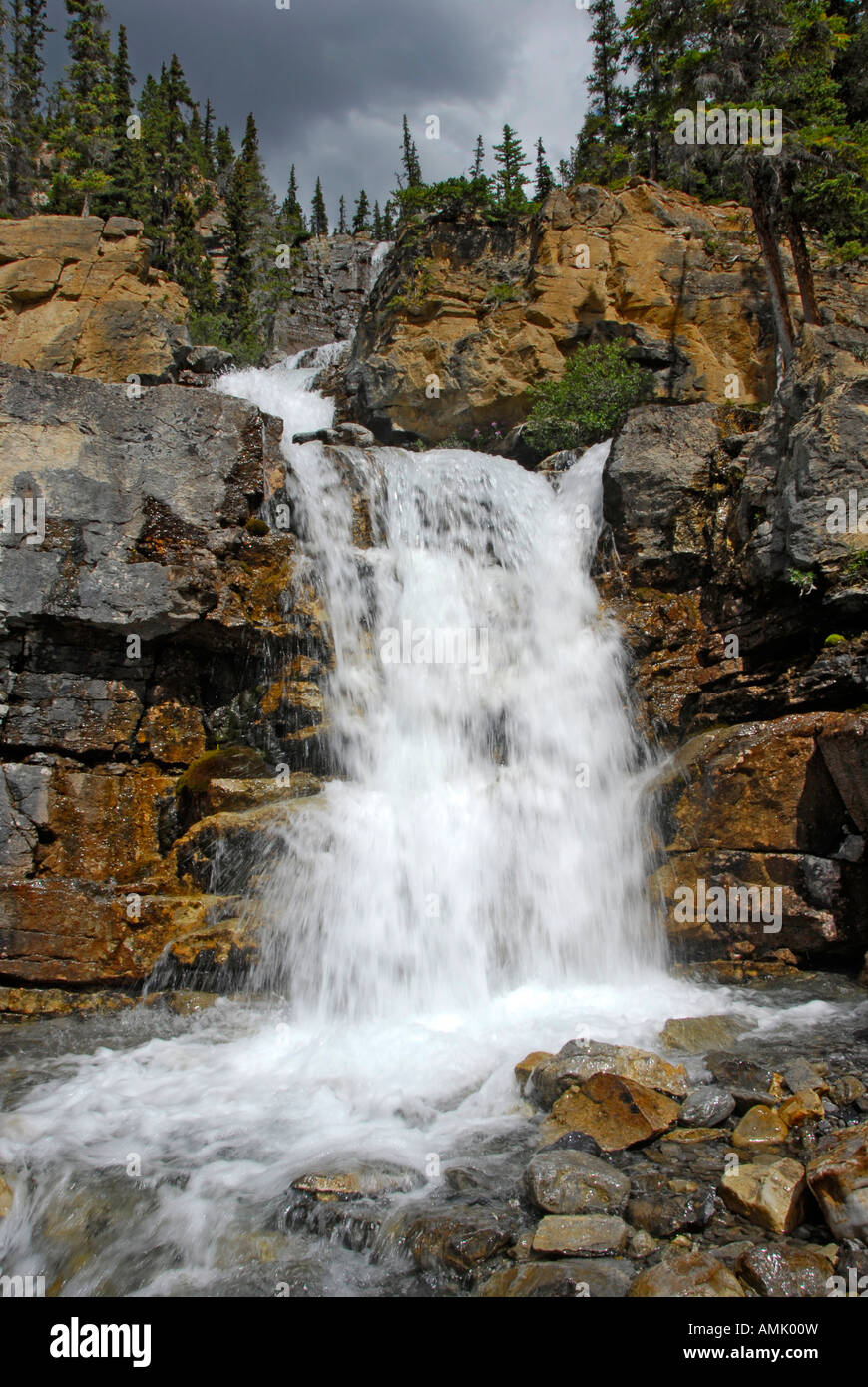 Tangle Falls Along Icefields Parkway Banff National Park Alberta Canada ...