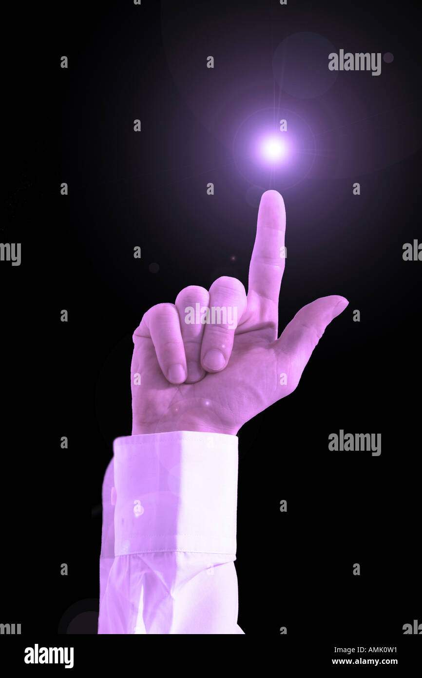 Hand fingers light communicate hi-res stock photography and images - Alamy
