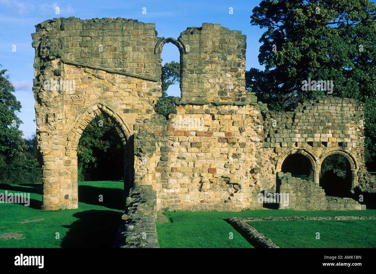 Basingwerk Abbey ruins Wales Stock Photo - Alamy