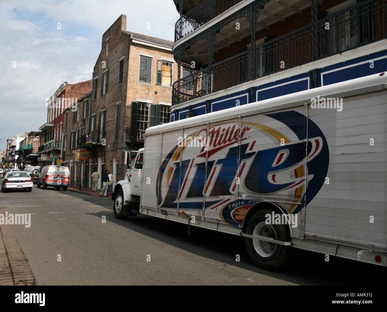 Miller Lite truck on Bourbon Street French Quarter New Orleans November ...
