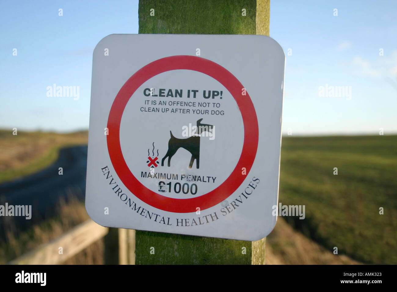 Dog Litter Warning Sign At High Hauxley Northumberland United Kingdom ...