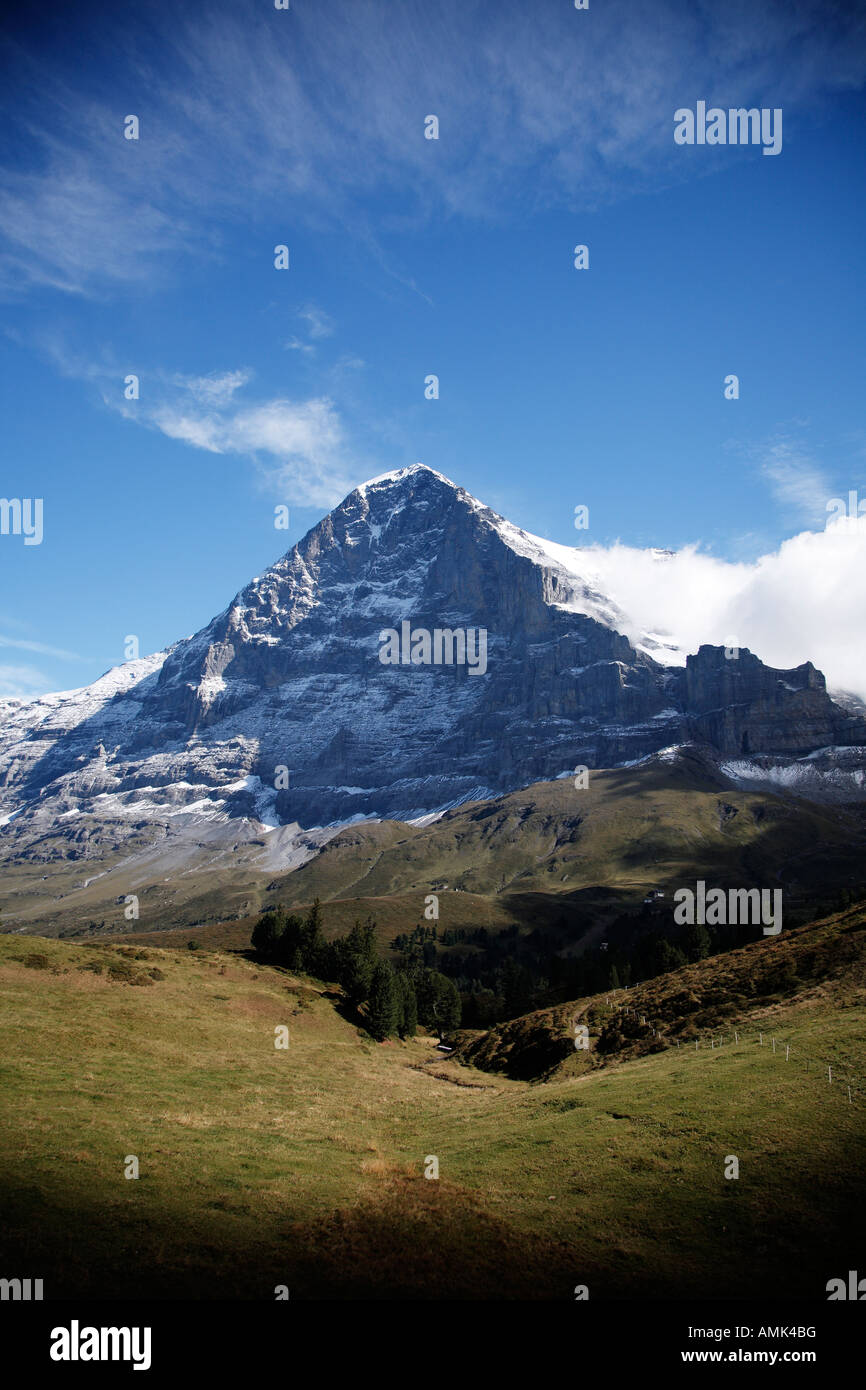 View to the the Eiger Nordwand northside Bernese Oberland Switzerland ...