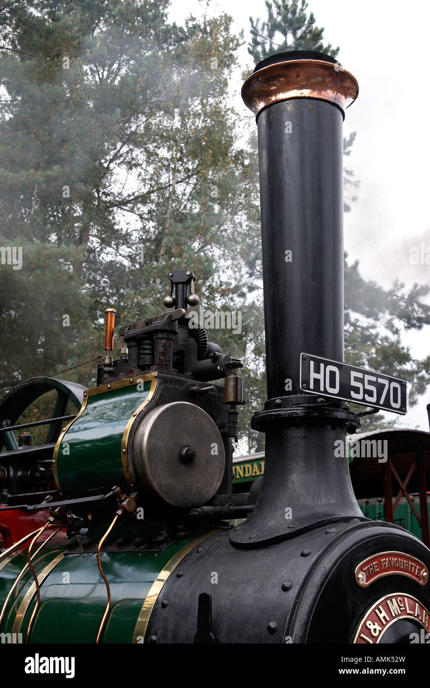 Steam traction engine chimney and cylinder Stock Photo - Alamy