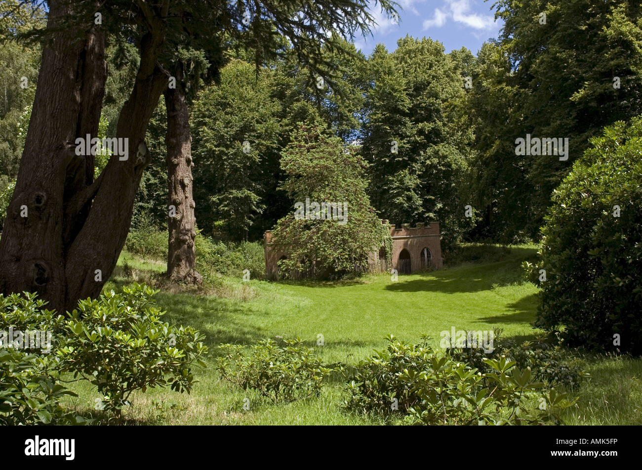 Part of the Secret Garden and Folly at Powderham Castle, historic home ...