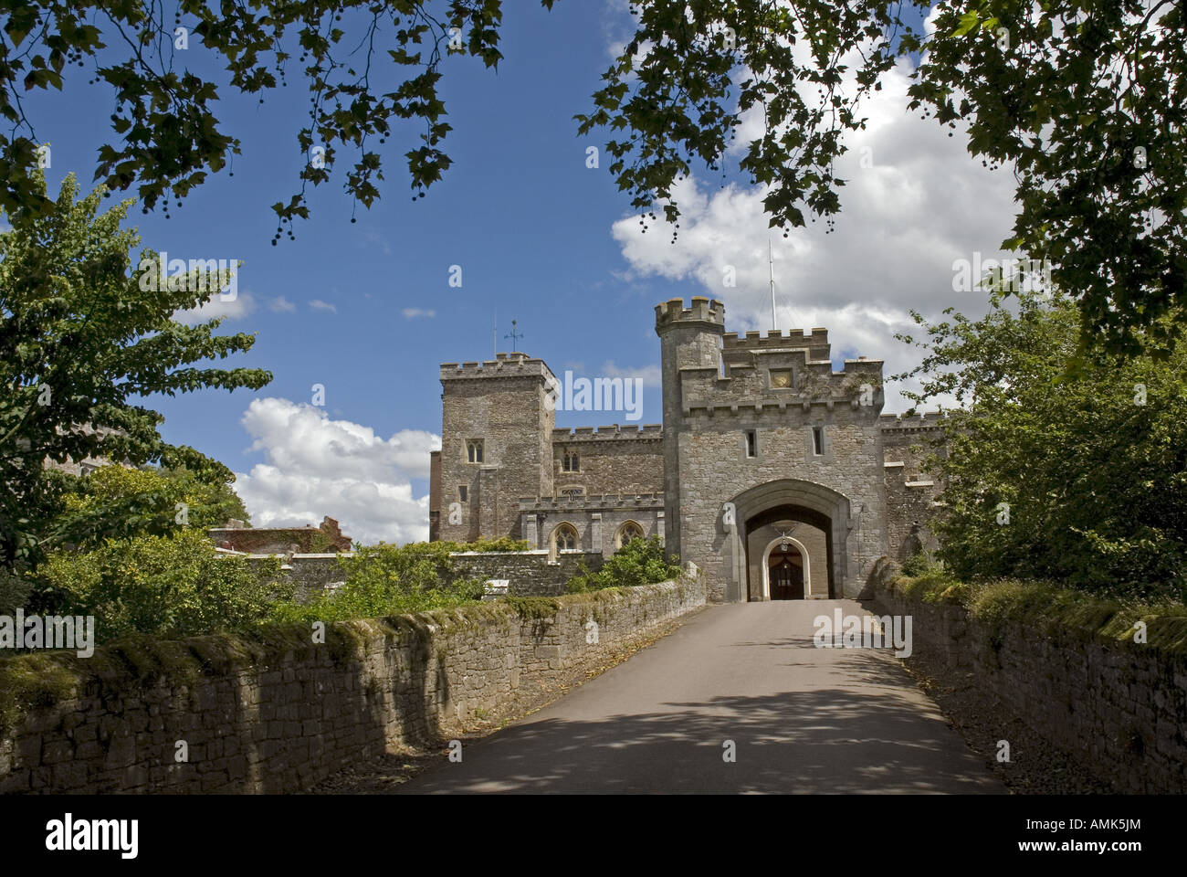 Powderham Castle, historic home of the Earl of Devon near Exeter Stock ...