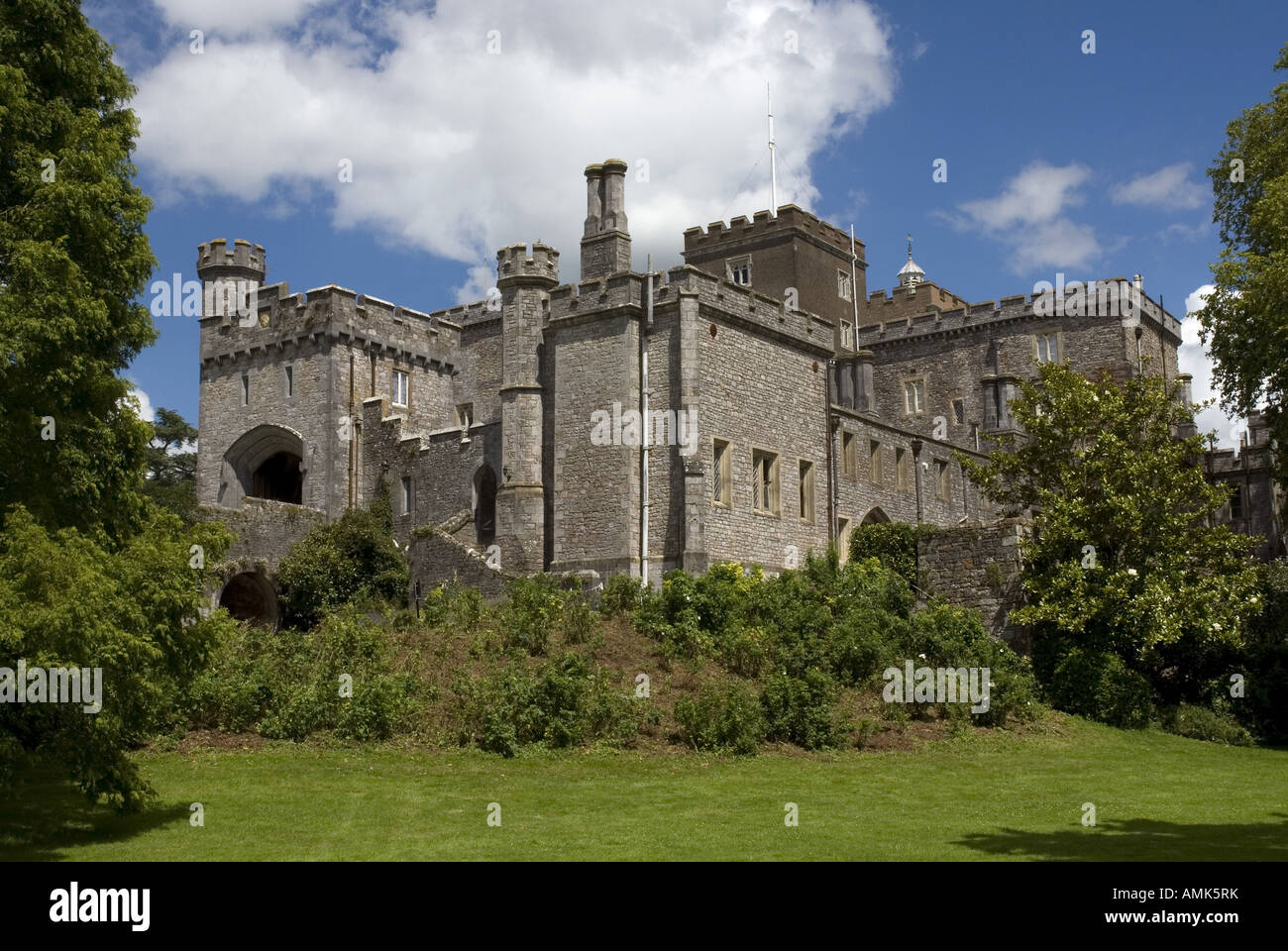 Powderham Castle, historic home of the Earl of Devon near Exeter Stock ...