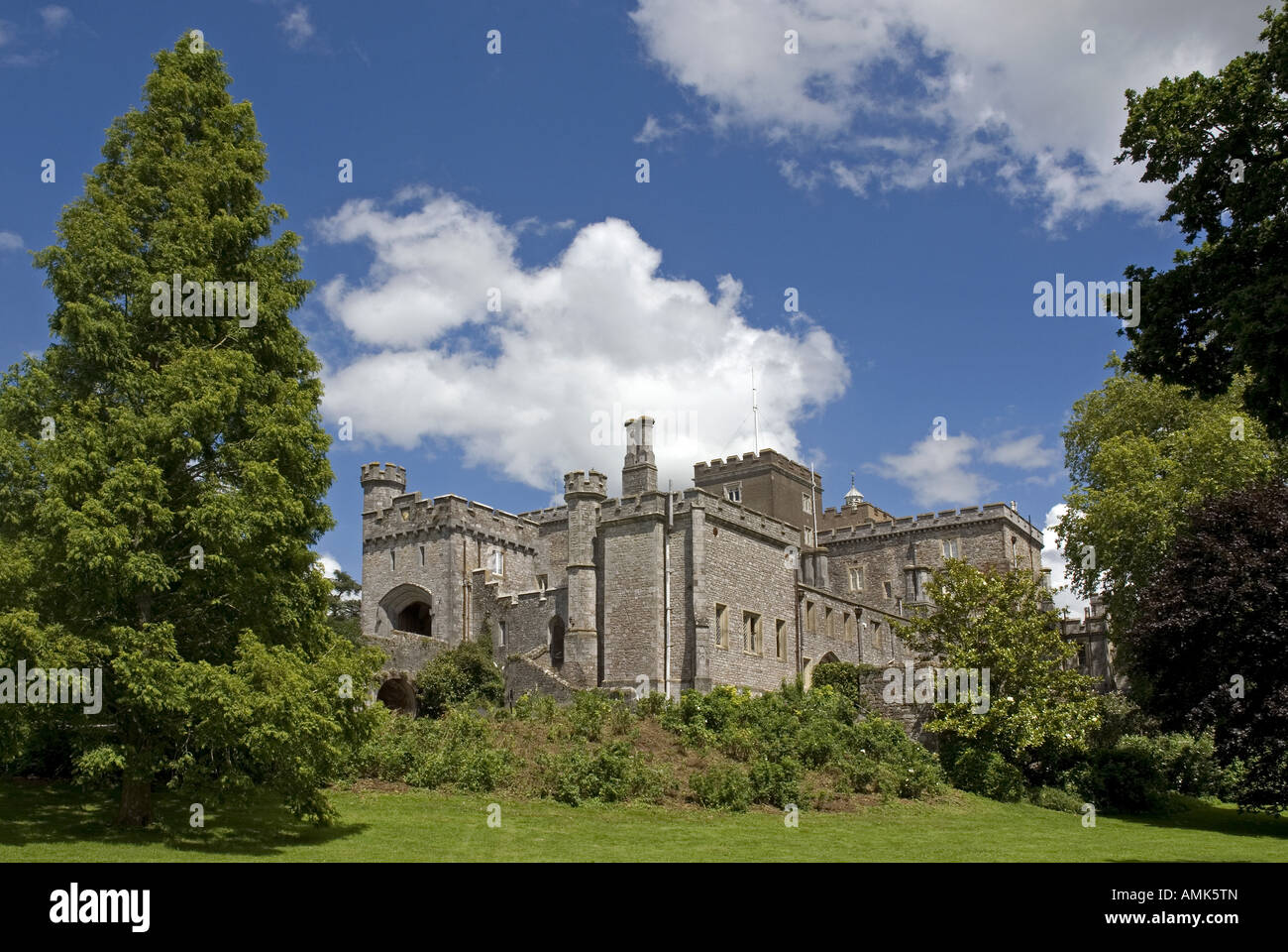 Powderham Castle, historic home of the Earl of Devon near Exeter Stock ...