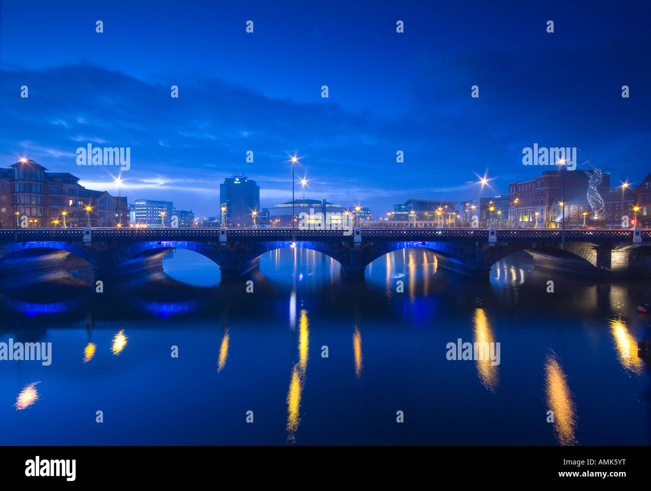 Queens Bridge and River Lagan Waterfront, Belfast, Northern Ireland ...