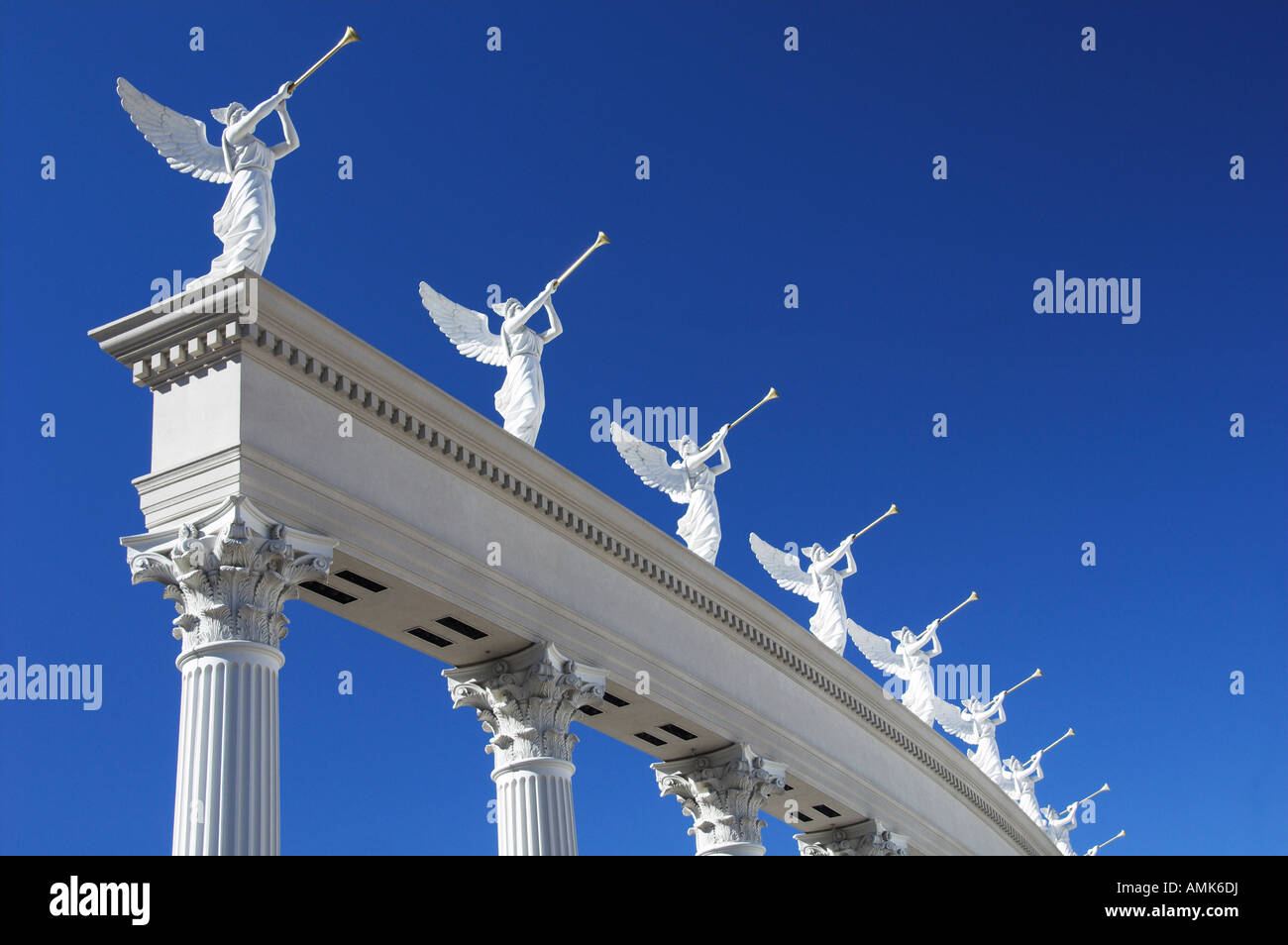 Angels and trumpets exterior decor at Caesars Palace Resort and Casino in Las Vegas Nevada USA ...
