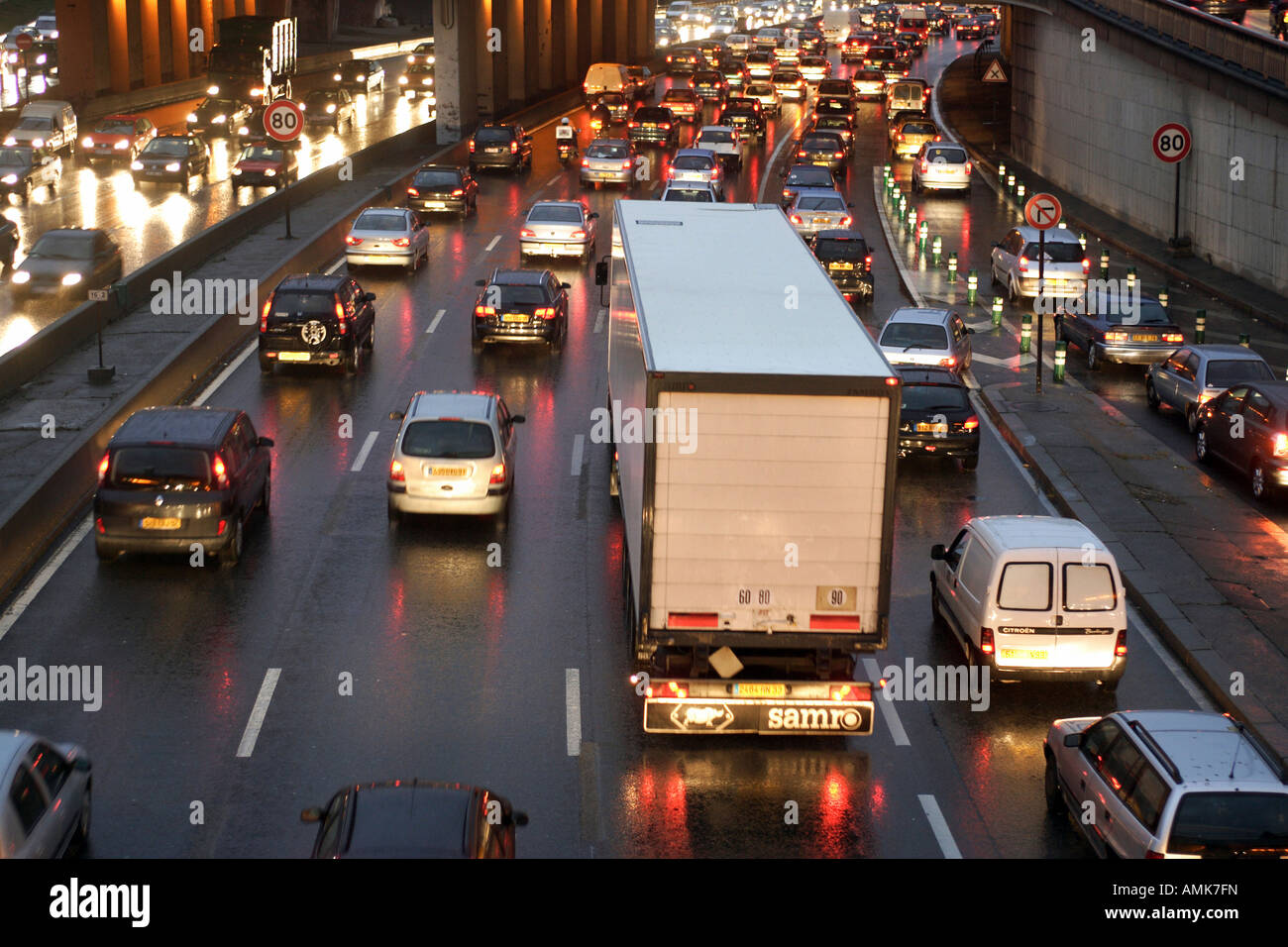 Rush hour on the ringroad around Paris, France Stock Photo - Alamy