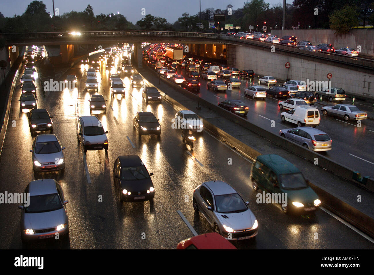 Rush hour on the ringroad around Paris, France Stock Photo - Alamy