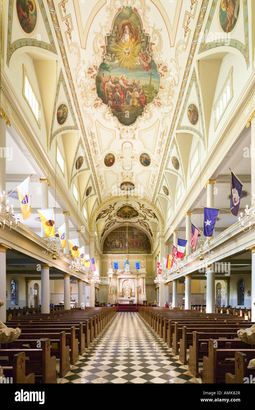 Interior of St Louis Cathedral, Jackson Square, French Quarter, New ...