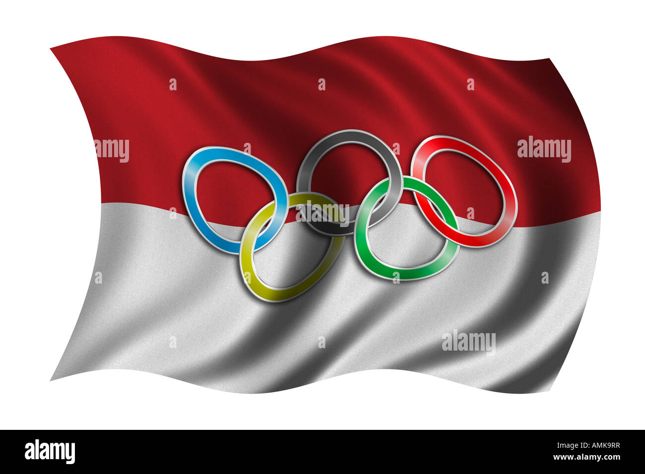 Flag of Monaco with olympic symbol Stock Photo - Alamy
