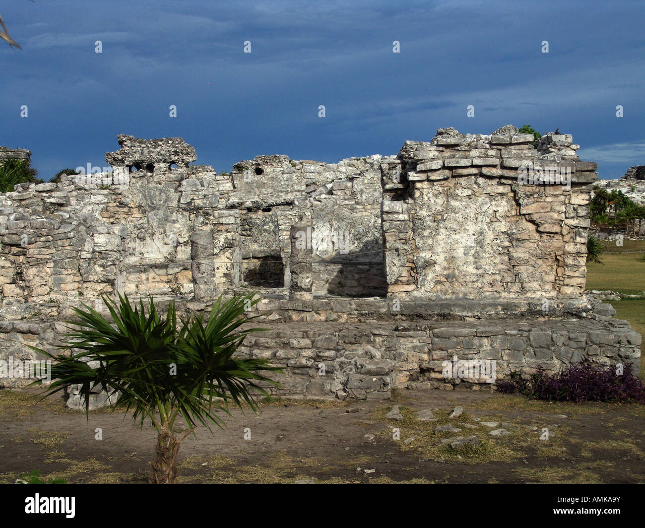 Burial tomb at the historical Mayan ruins in Tulum, Mexico Stock Photo ...