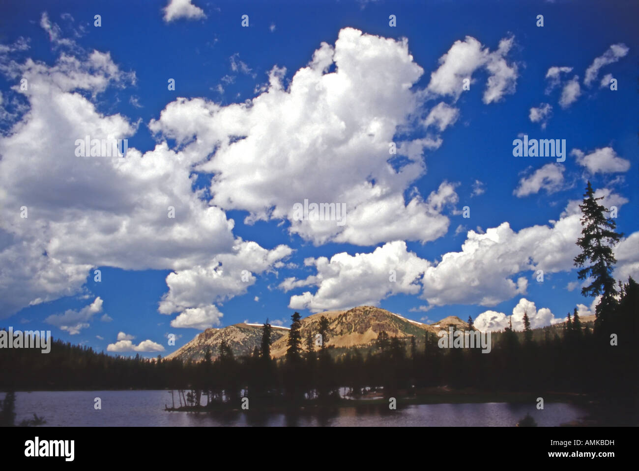 A dramatic mountain landscape in the high Uintah mountains of northern ...