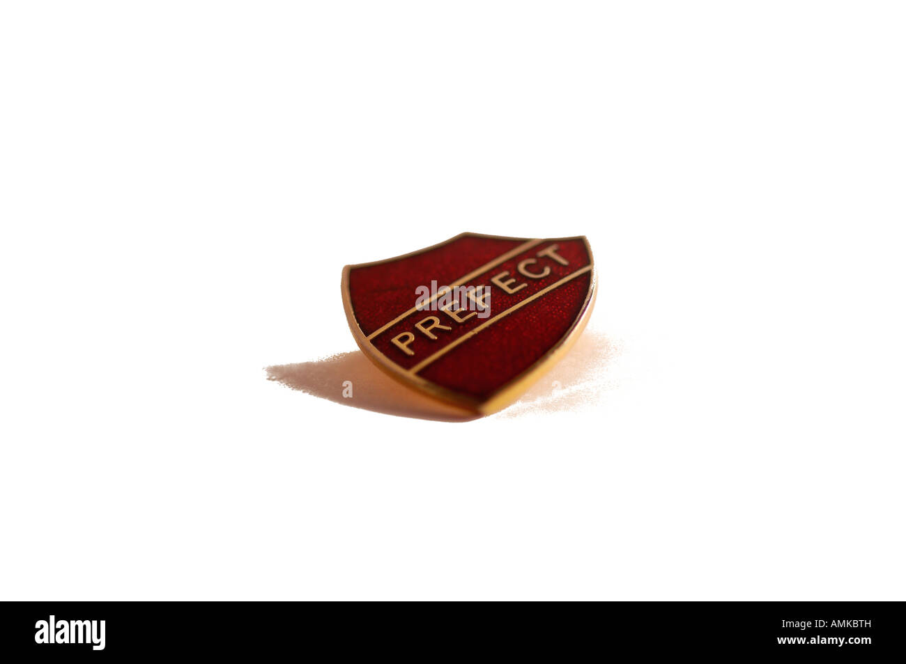 School prefect badge on a white background Stock Photo - Alamy