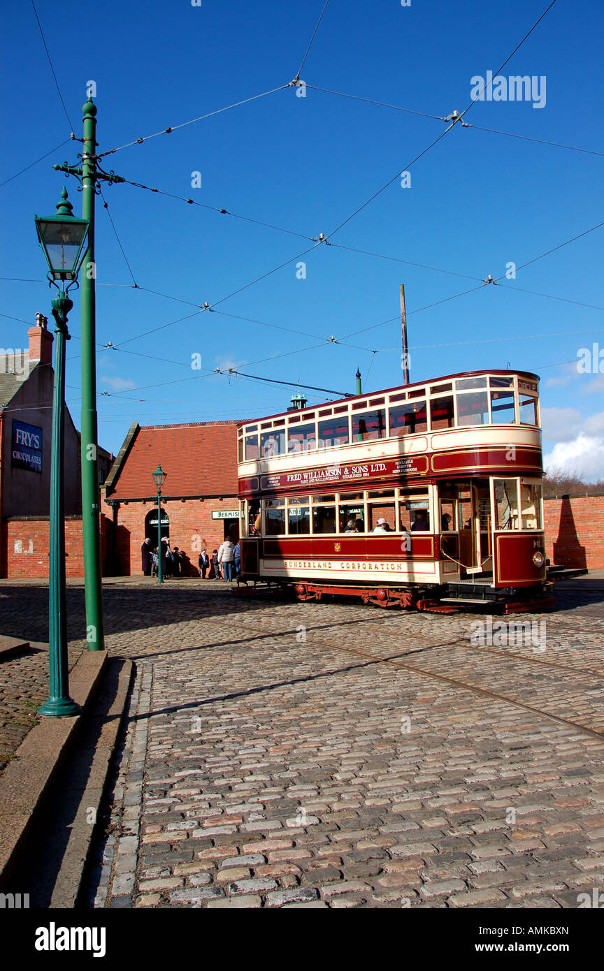 Tram at Beamish Open Air Museum, County Durham, UK Stock Photo - Alamy