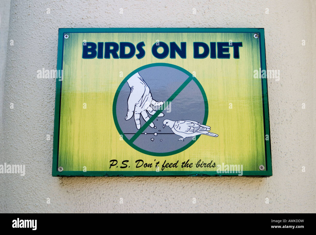 Warning sign requesting do not feed birds Stock Photo - Alamy Warning sign requesting do not feed birds Stock Photo - Alamy